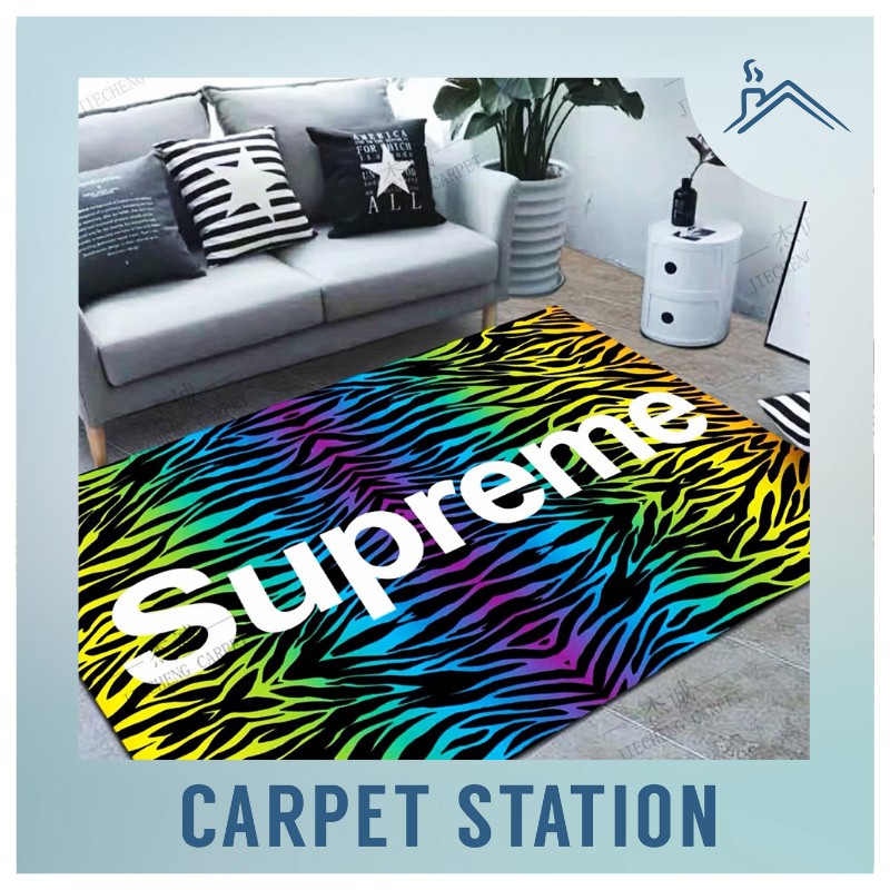 Karpet Besar 5D Printing Design Supreme Branded Logo Carpet Home ...