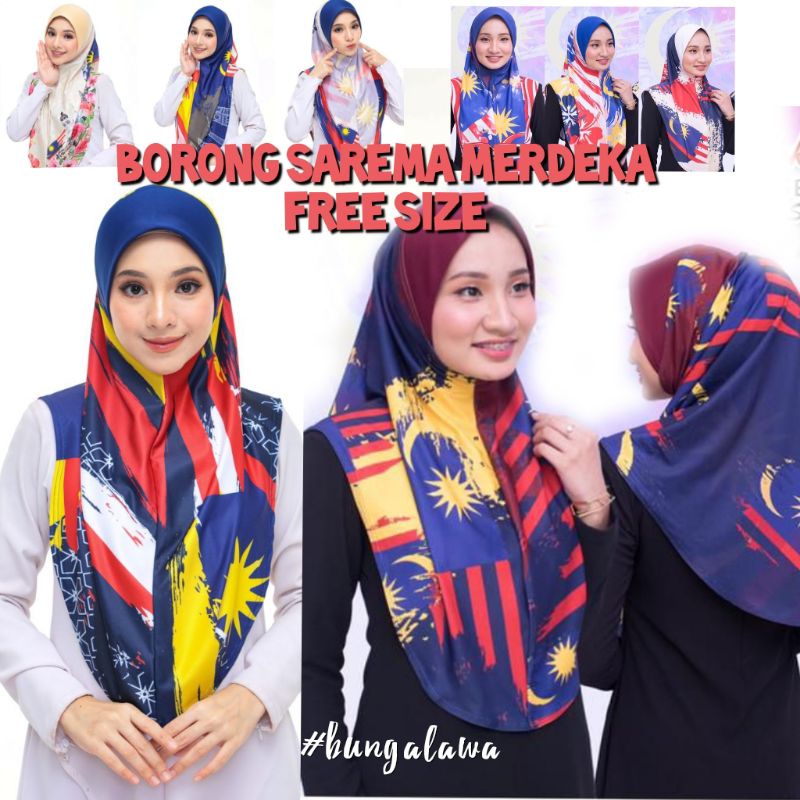 BORONG TUDUNG SARUNG MERDEKA SAREMA MERDEKA FREE SIZE 5 CORAK 2 JENIS ...