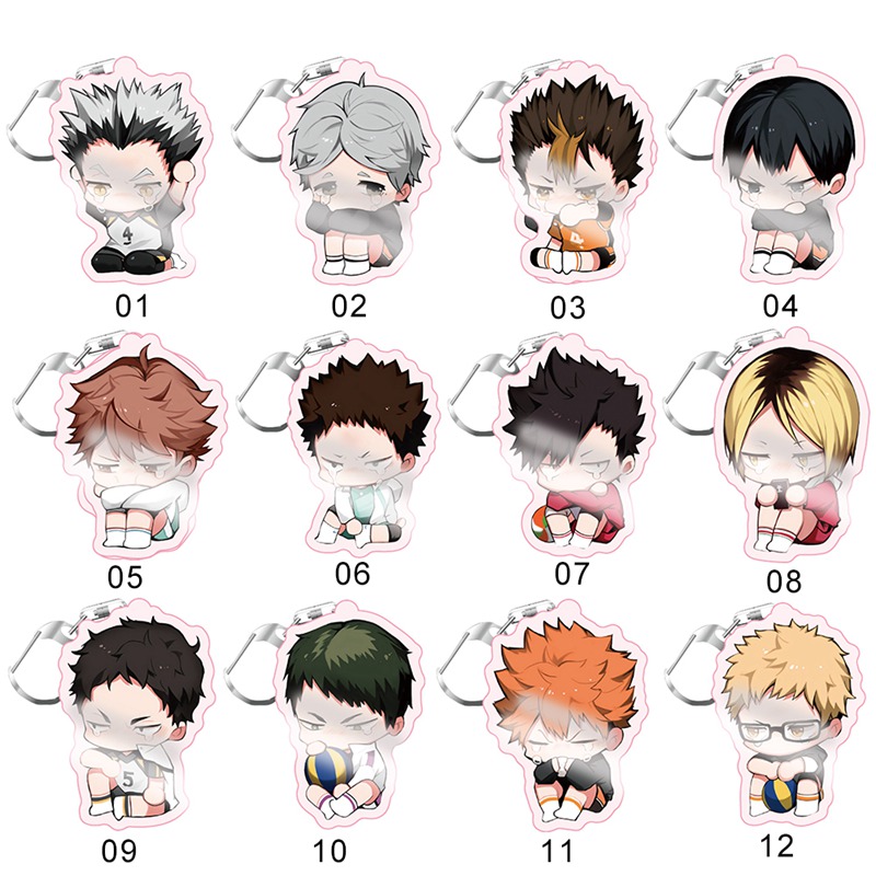 Anime Haikyuu!! Keychain For Fans Fashion Key Chains Cute Crying Emoji ...
