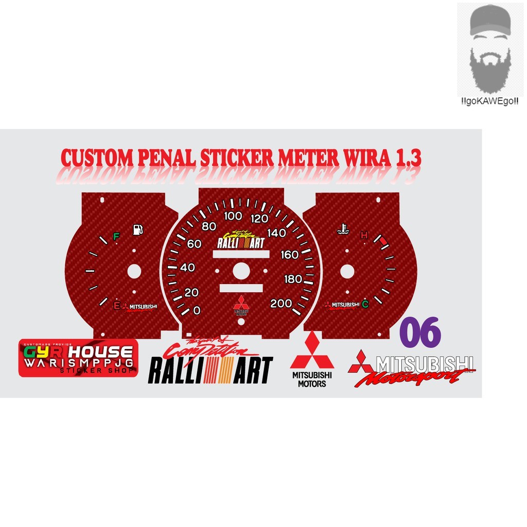 STIKER PANEL METER WIRA 1.3CC,STICKER METER 1.3 FULL CUSTOM STICKER ...