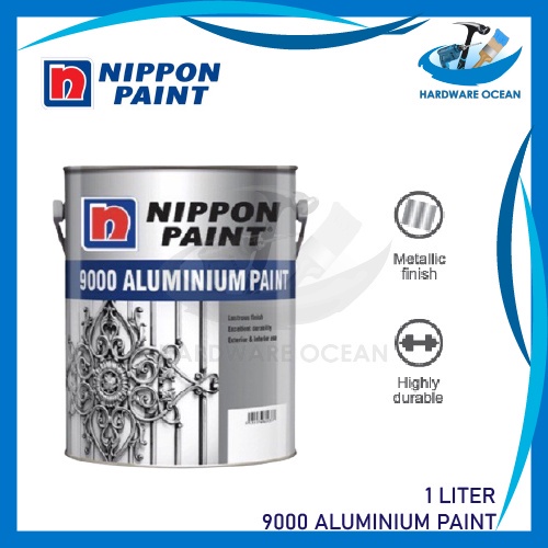 1L Nippon Paint 9000 Aluminium Paint Iron And Metal Paint Cat Minyak ...