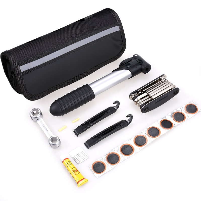 Multi Usage Bicycle Repair Kit Portable Bike Tire Repair Kit Tool Set ...