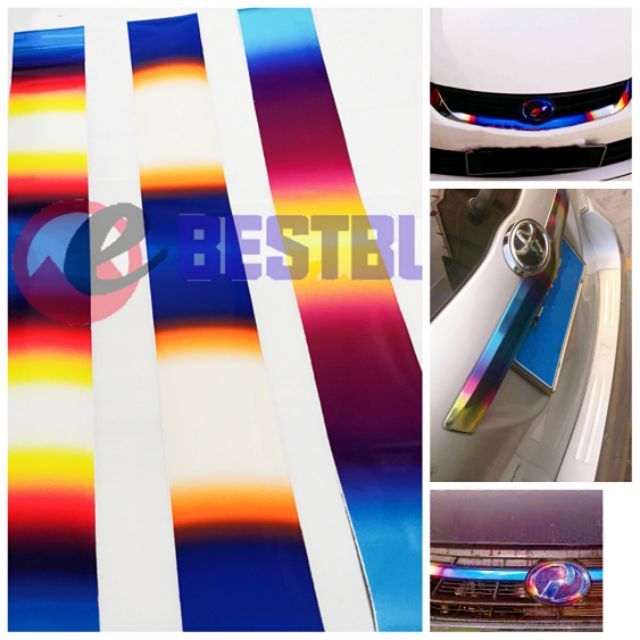 Titanium Car Wrapping Sticker New Wrap Chrome Grill Logo for Motorcycle ...