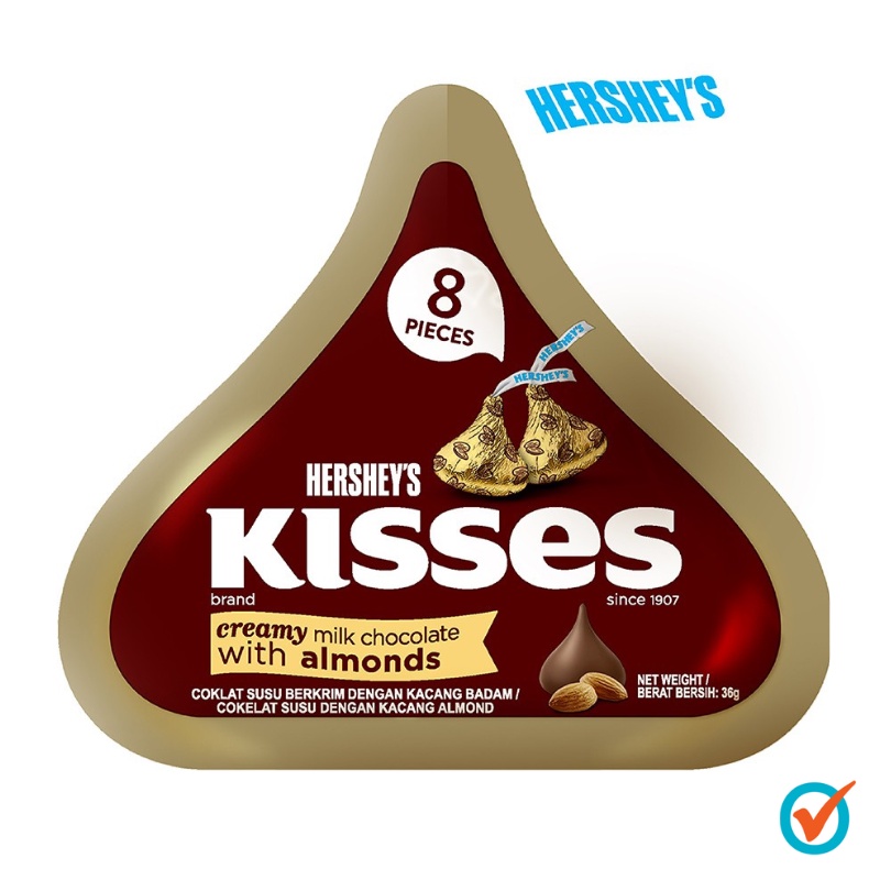 Hershey's Iconic Kisses Milk with Almond 36g | Shopee Malaysia