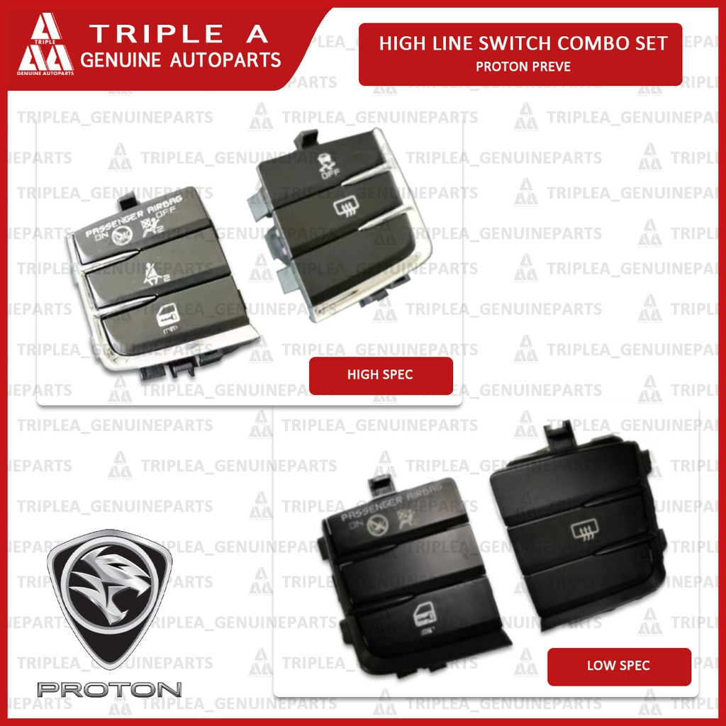 Proton Preve 1.6 High Line Switch Set, High & Low Spec, PW951174 ...