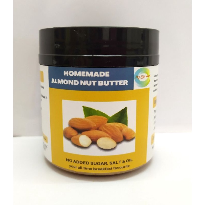100% HOMEMADE ALMOND NUT BUTTER SPREAD, 188g (no salt, no sugar, no oil) | Shopee Malaysia