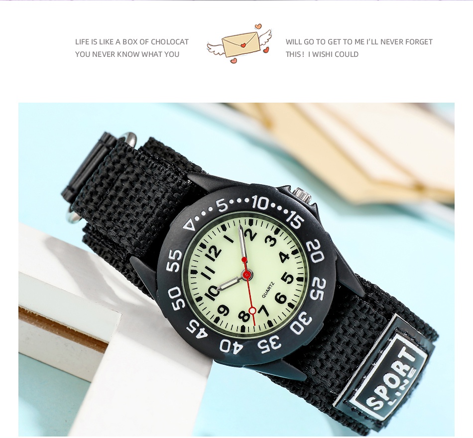 Spinning Bezel Kid Quartz Watches Boy Nylon Straps Children Cute Clock ...