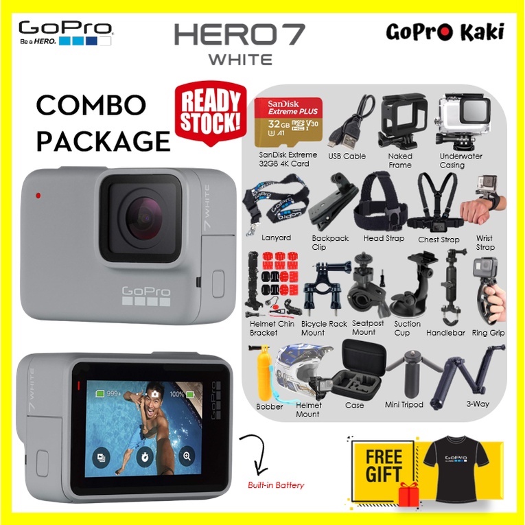 GoPro Hero 7 White / Hero 7 [ Basic / Advance / Premium / Combo Package ...