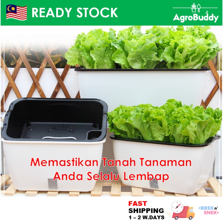 Self Watering Pot Rectangular Vegetable Flower Pot Planter Pot ...