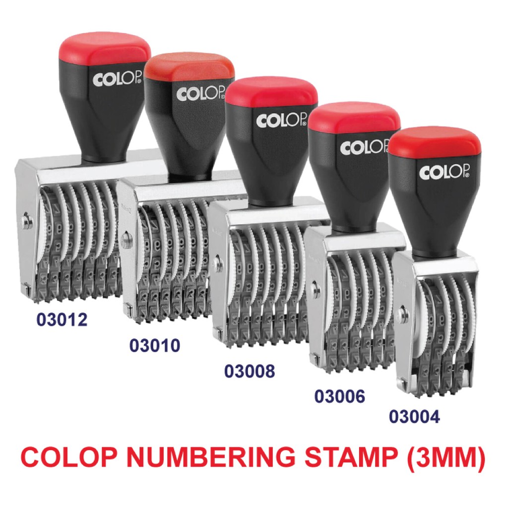 COLOP Number Numbering Stamp 3/4/5 MM 8/10/12 Digits Cop Nombor COLOP | Shopee Malaysia