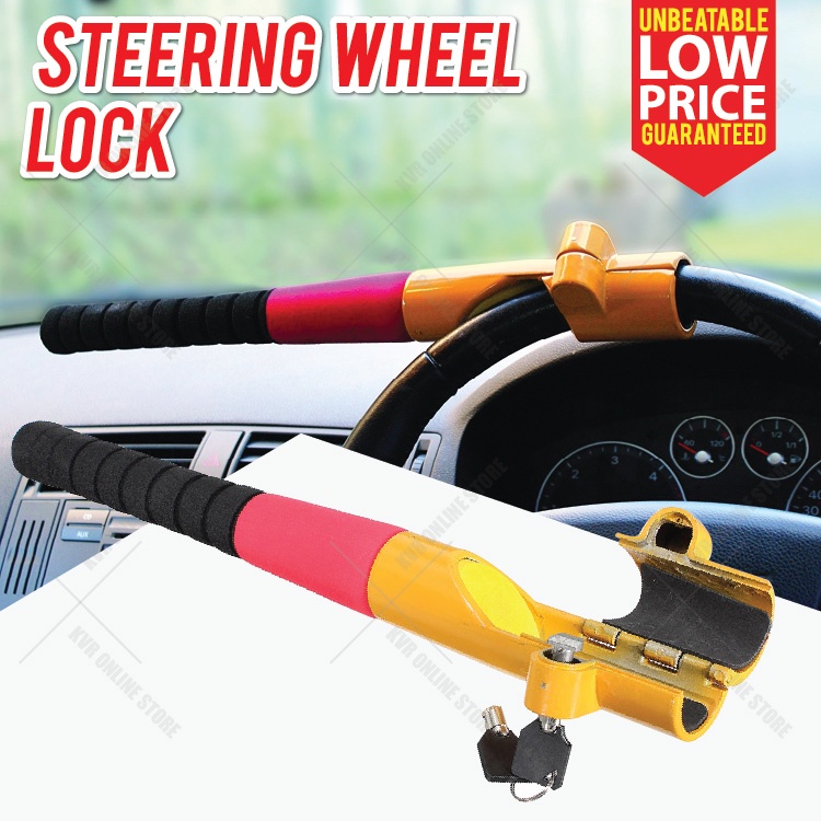 Universal Baseball Anti Theft Steering Wheel Lock Car Security Key Lock ...