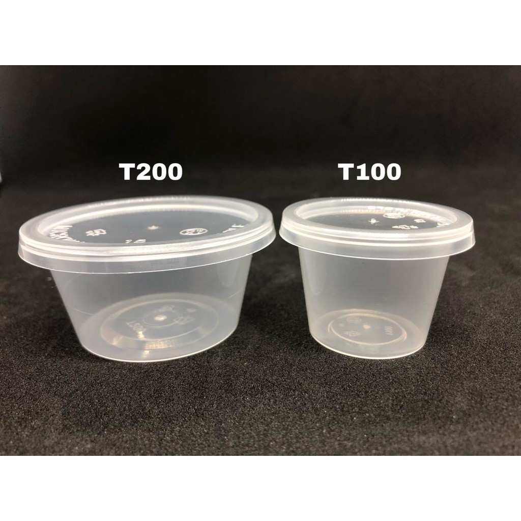 TAPAU - 2oz Round Disposable Plastic Food Container T200 ( 100pcs± ...