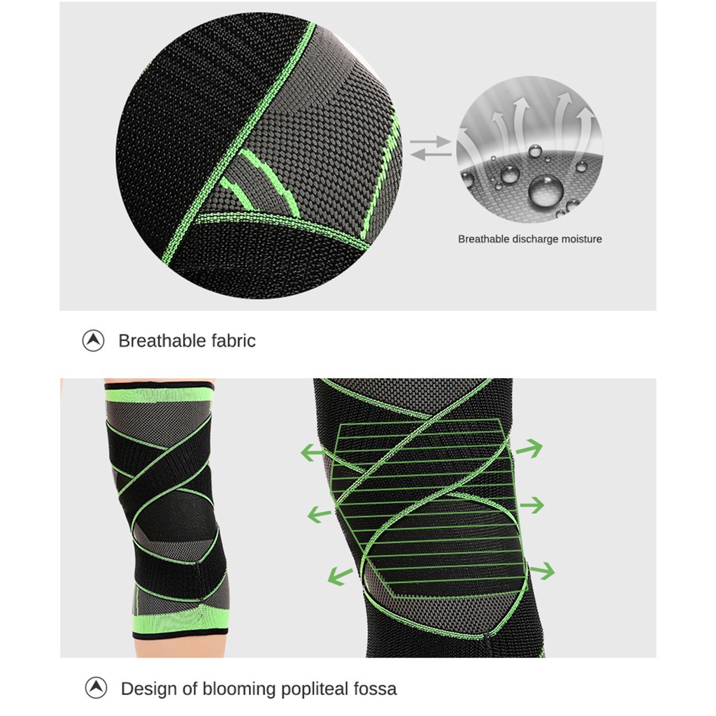 🔥Ready Stock🔥3D Knee Guard Weaving Pressurization Knee Brace Protector ...