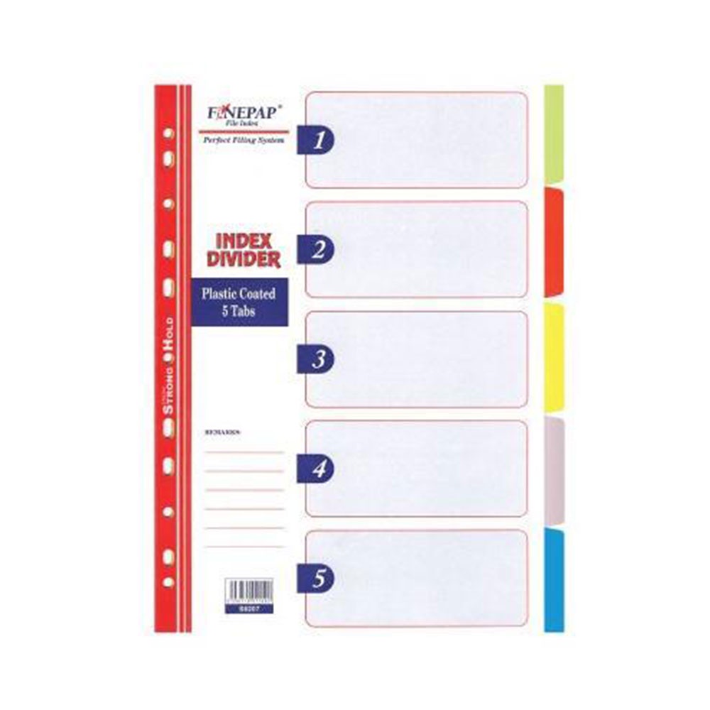 Finepap Plastic Index Divider 5 Tabs (S6207) | Shopee Malaysia