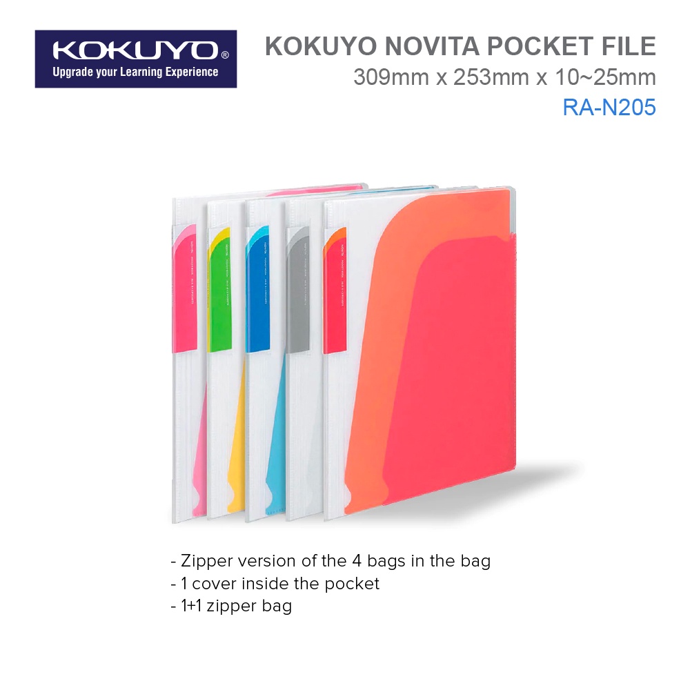 Kokuyo Novita Pocket File A4 RA-N205 Fail Poket Kokuyo Novita A4 RA-N205 | Shopee Malaysia