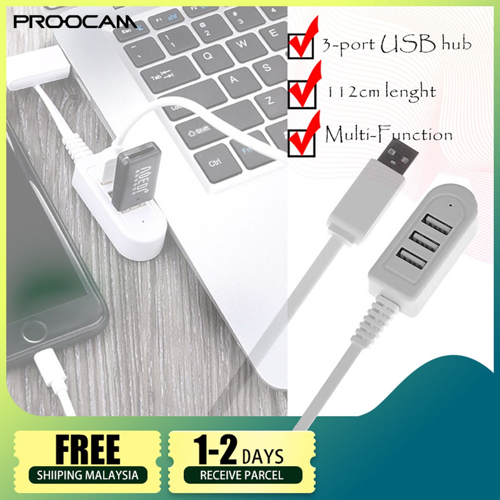 🔥 Ready Stock 🔥 Proocam UHV-3U 3.0 USB hub laptop pc pinter mouse ...