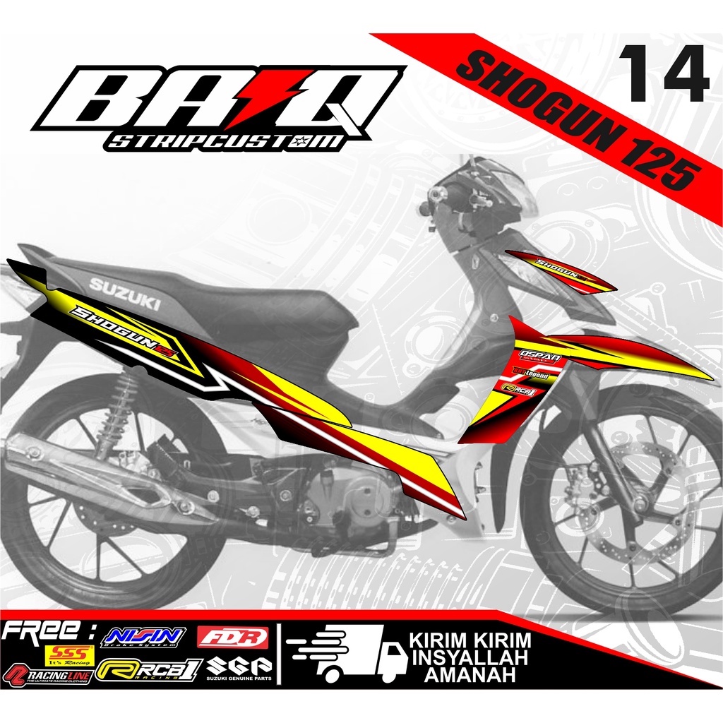 Sticker Striping Suzuki shogun 125 R - Sticker Motif LIST RACING ...