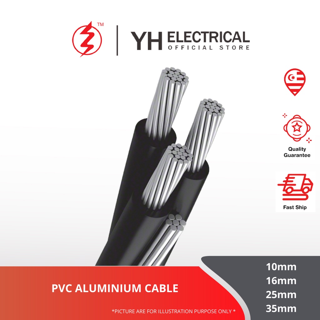 [ PER METER / LOOSE ] 10/ 16/ 25/ 35mm PVC ALUMINIUM CABLE / WIRING ...