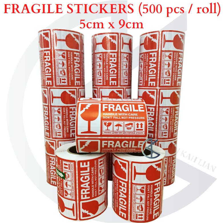 Fragile Sticker / Fragile Label / Warning Stickers ( 500 pcs per roll ...