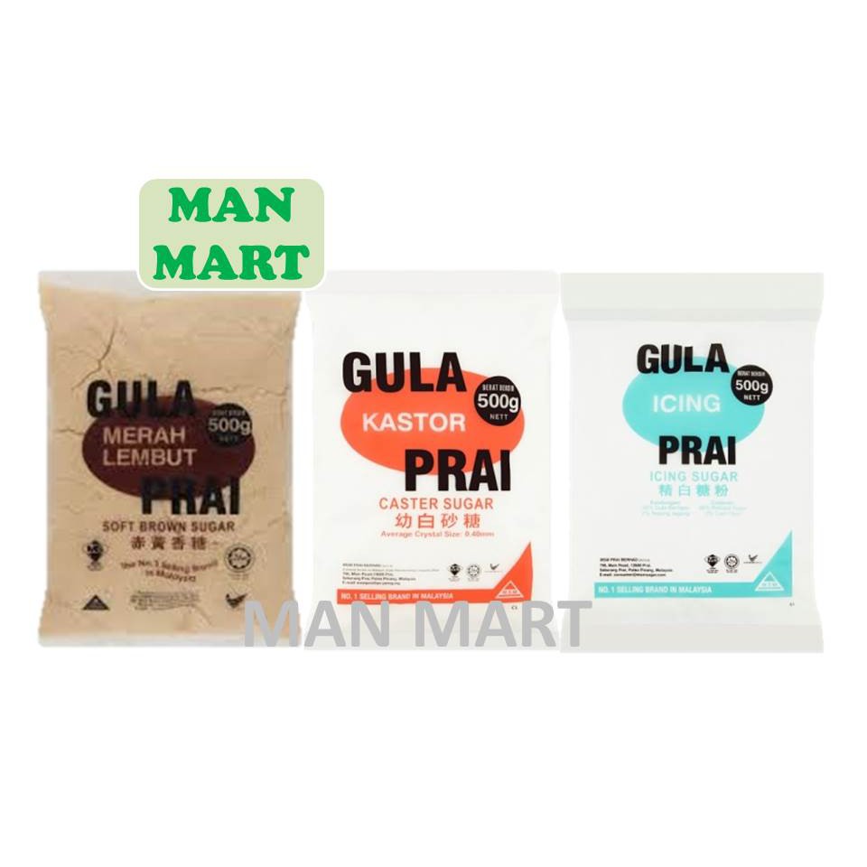 GULA PRAI 500G / PRAI SUGAR 500G MERAH LEMBUT , KASTOR , ICING | Shopee ...