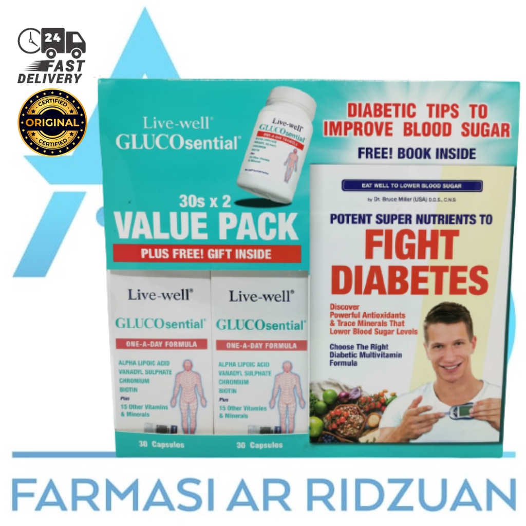 Live Well GLUCOsential (30capsule/2x30capsules) | Shopee Malaysia