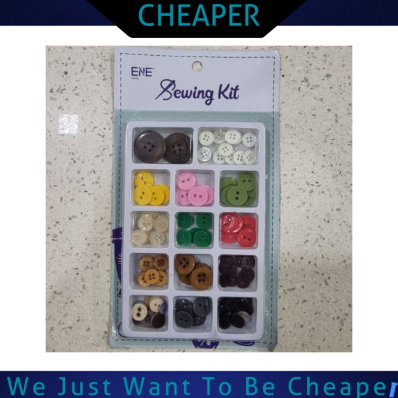 Sewing Kit Mixed Mix Button Shirt Cloth Mixing Size Warna Butang Jahit ...