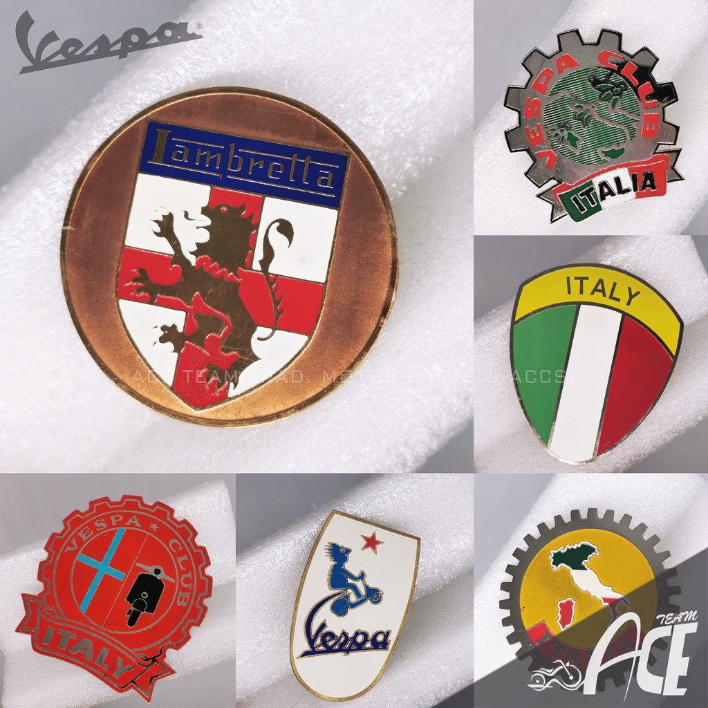Vespa Club Lambretta Italy Design Collection Badge Emblem Stainless ...