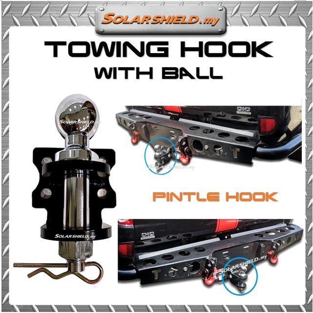 4x4 Heavy Duty Off Road Pintle Towing Hook With 2" Chrome Ball | Shopee ...