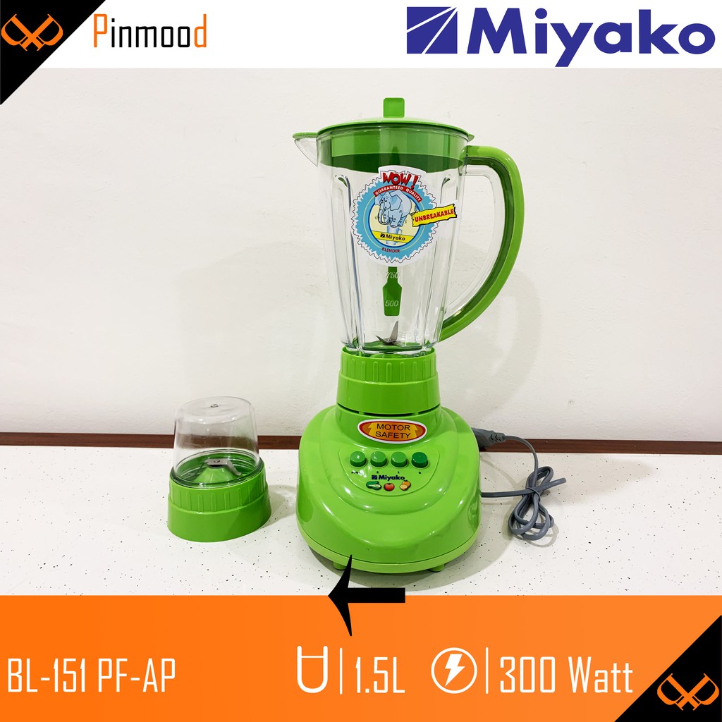 MIYAKO BLENDER BL-151 PF-AP [5 LITER ] 2 IN 1 ANTI-SHARP PLASTIC ICE ...