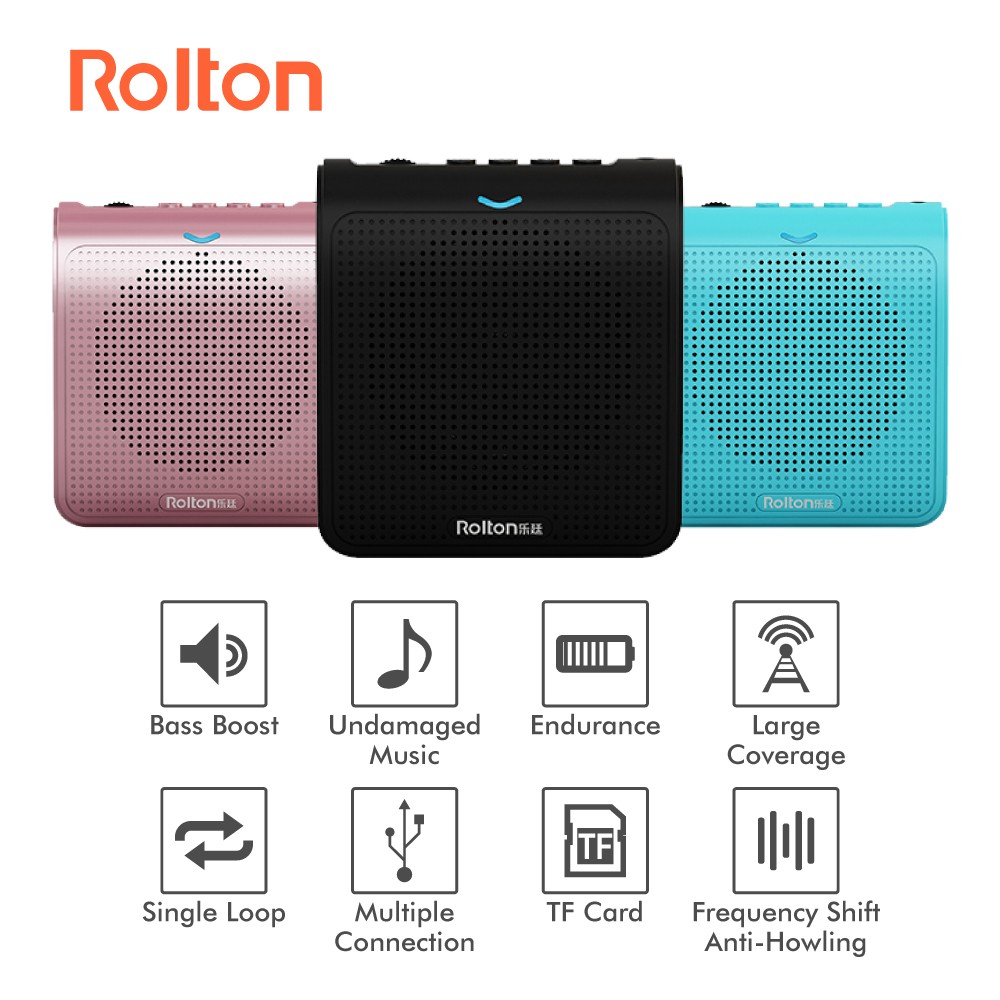 Rolton MP3 Voice Amplifier Speaker K100 Headset Mic Rechargeable ...