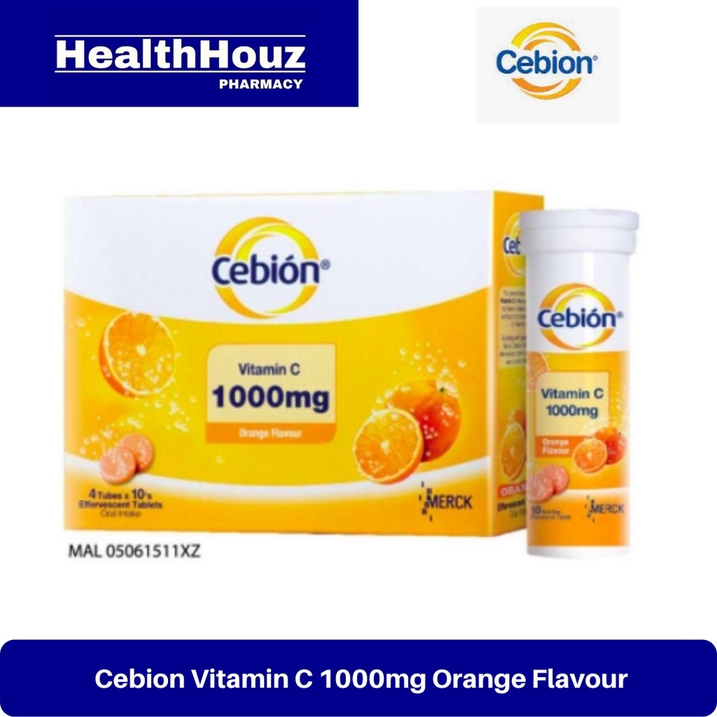CEBION VITAMIN C ORANGE 1000mg EFFERVESCENT TABLETS 4X10'S | Shopee ...