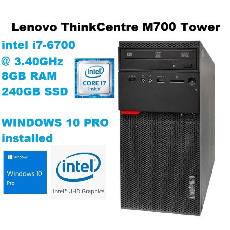 LENOVO THINKCENTRE M700 TOWER DESKTOP INTEL CORE i7 6TH GEN/8GB RAM ...