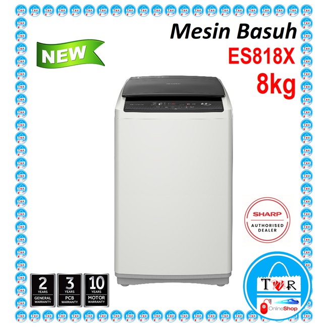 Sharp Fully Auto Washing Machine 8kg /🔥NEW MODEL🔥 Sharp ES821X 8.5kg F ...