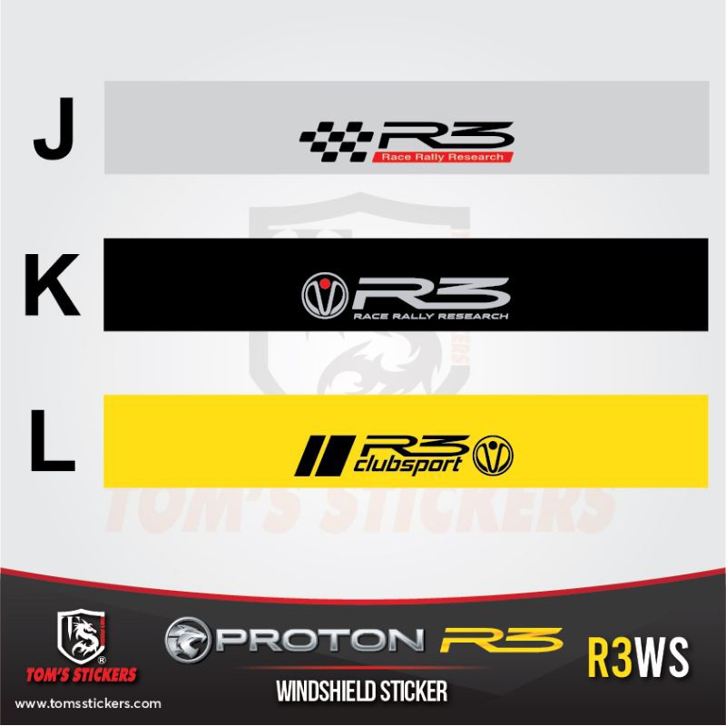 👍👍 PROTON R3 CAR WINDSHIELD STICKER R3WS JKL | Shopee Malaysia