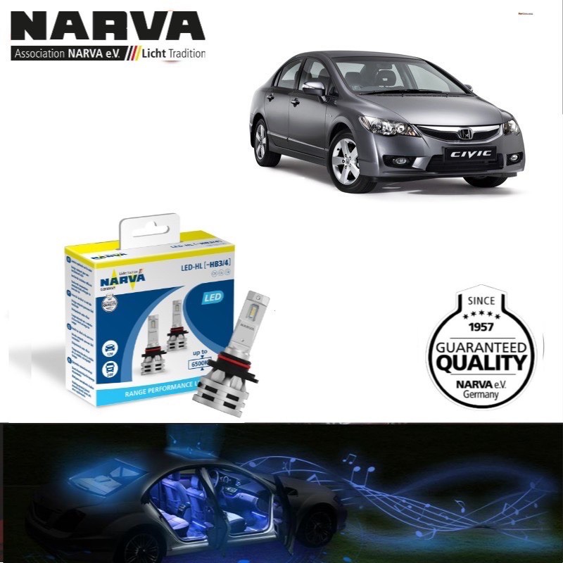 Narva Range Performance LED HB4 Headlight Bulb for Honda Civic (FD ...