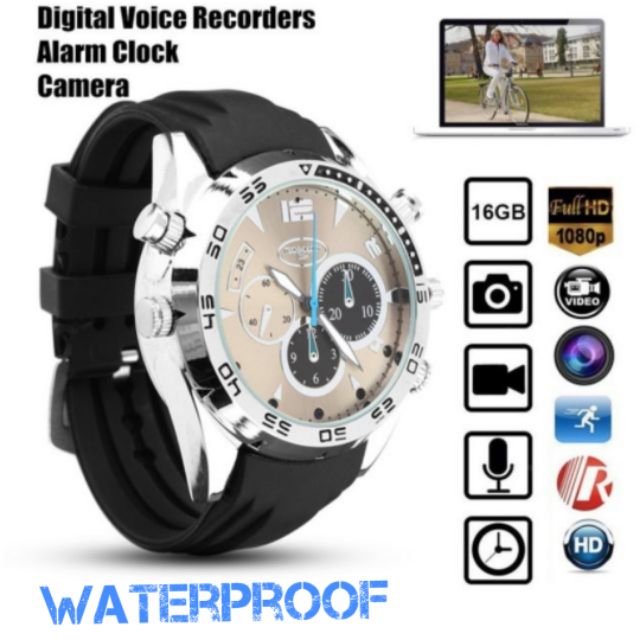 Spy Watch Full HD 1080P Hidden Camera Waterproof Wrist Watch DV 8GB ...