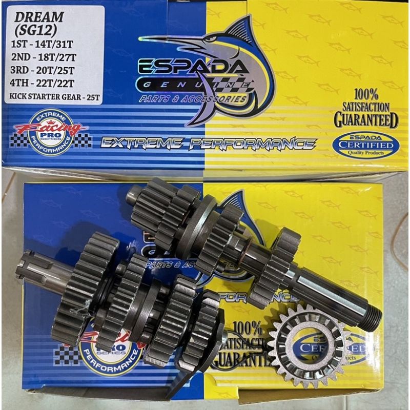 ESPADA GEARBOX GEAR BOX FULL SET RACING HONDA EX5 HP DREAM WAVE100 ENGIN GEAR BOX SET RACING ...
