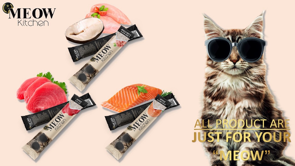 Meow Kitchen Cat Stick 16g Wet Cat Treats (Wet/Dry/Kibble) Premium Cat ...