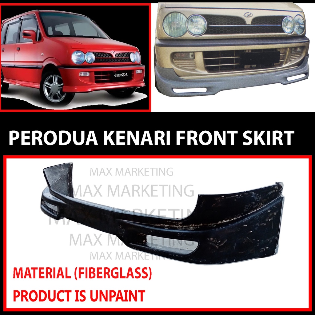 B0677 PERODUA KENARI FRONT SKIRT FIBERGLASS BODYKIT | Shopee Malaysia