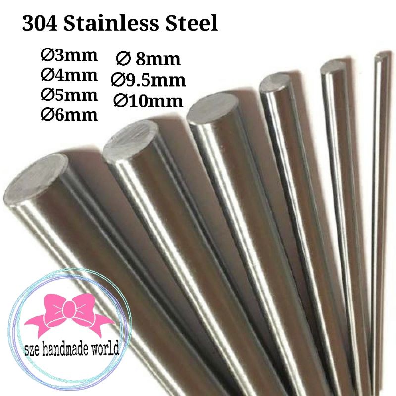 304 Rod Stainless Steel Shaft SS304 Round Bar 3mm 4mm 5mm 6mm 8mm 9.5mm ...