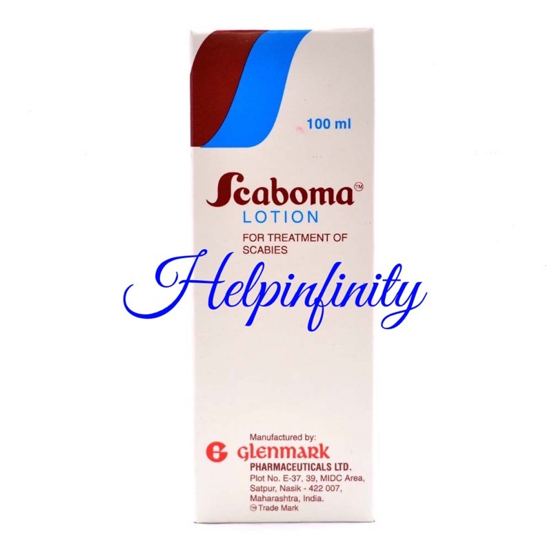 Glenmark Scaboma Lotion 100ml for Scabies Crab Lice Infection | Shopee ...