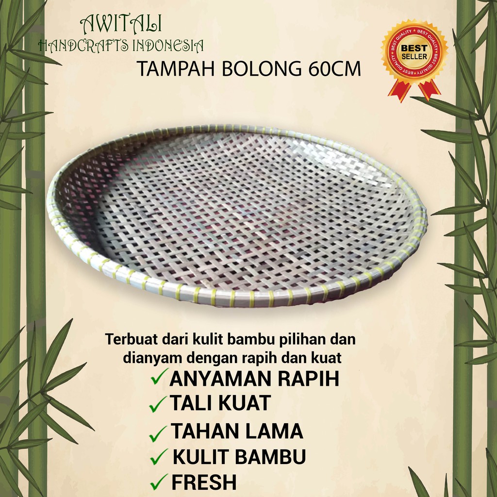 Tampah Bambu Bolong 60cm Nyiru Bambu Carang Bamboo Sifter Awitali Irik ...