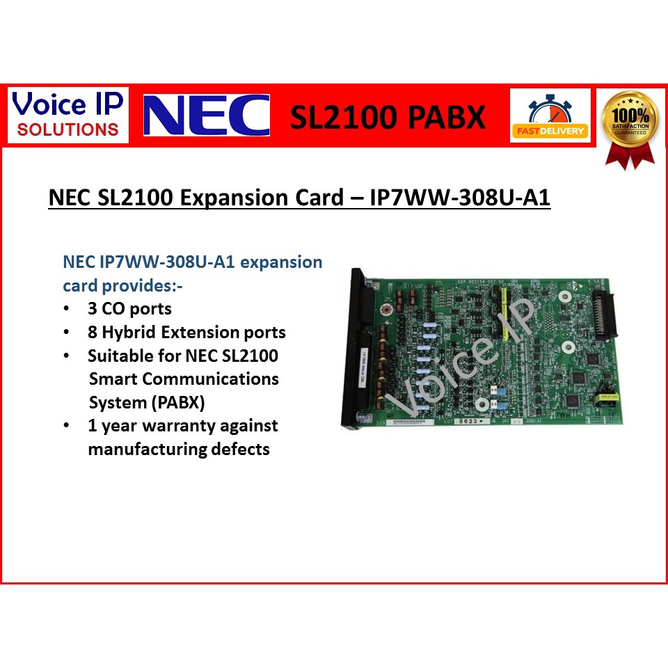 NEC SL2100 Expansion Card 3CO Trunk port and 8 Hybrid Extension port ...