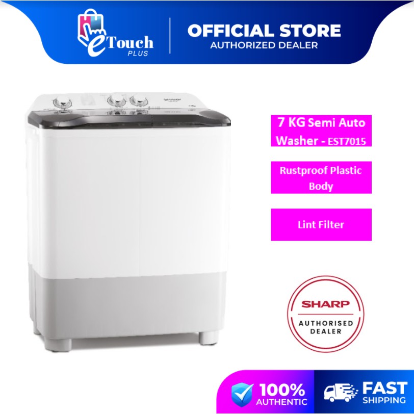 Sharp 7kg Semi Auto Washing Machine EST7015 washer mesin basuh | Shopee ...