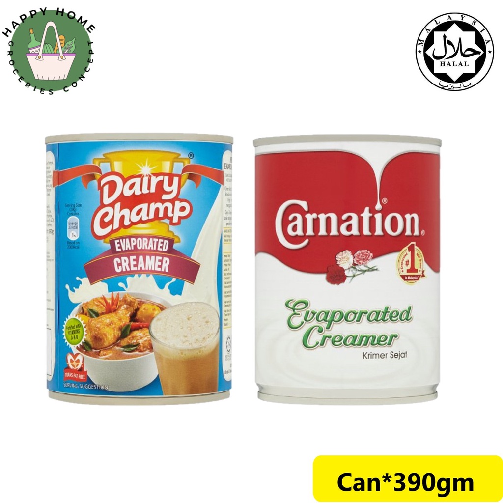 Carnation/Dairy Champ Evaporated Creamer Krimer Sejat (Tin*390gm) | Shopee Malaysia