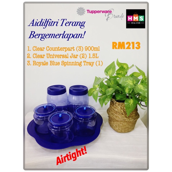 Tupperware Bekas Kuih Raya Kedap udara Clear Counterpart & universal ...