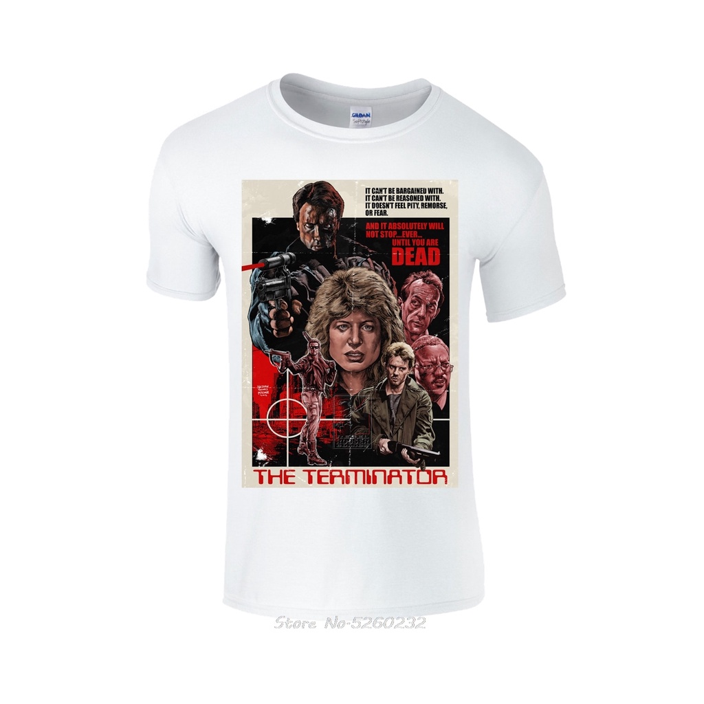 THE TERMINATOR RETRO MOVIE POSTER ARNOLD SCHWARZENEGGER SKYNET MENS T ...