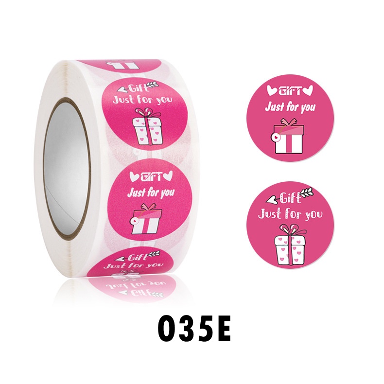 500pcs/roll Gift Just For You Stickers 1 inch Round Shape Gift Parcel ...