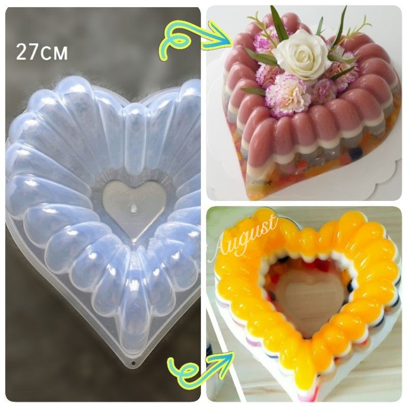 Heart Shape Jelly Mold 27cm 爱心燕菜果冻模具 Jelly Kek Mould / Acuan Kek Jelly ...