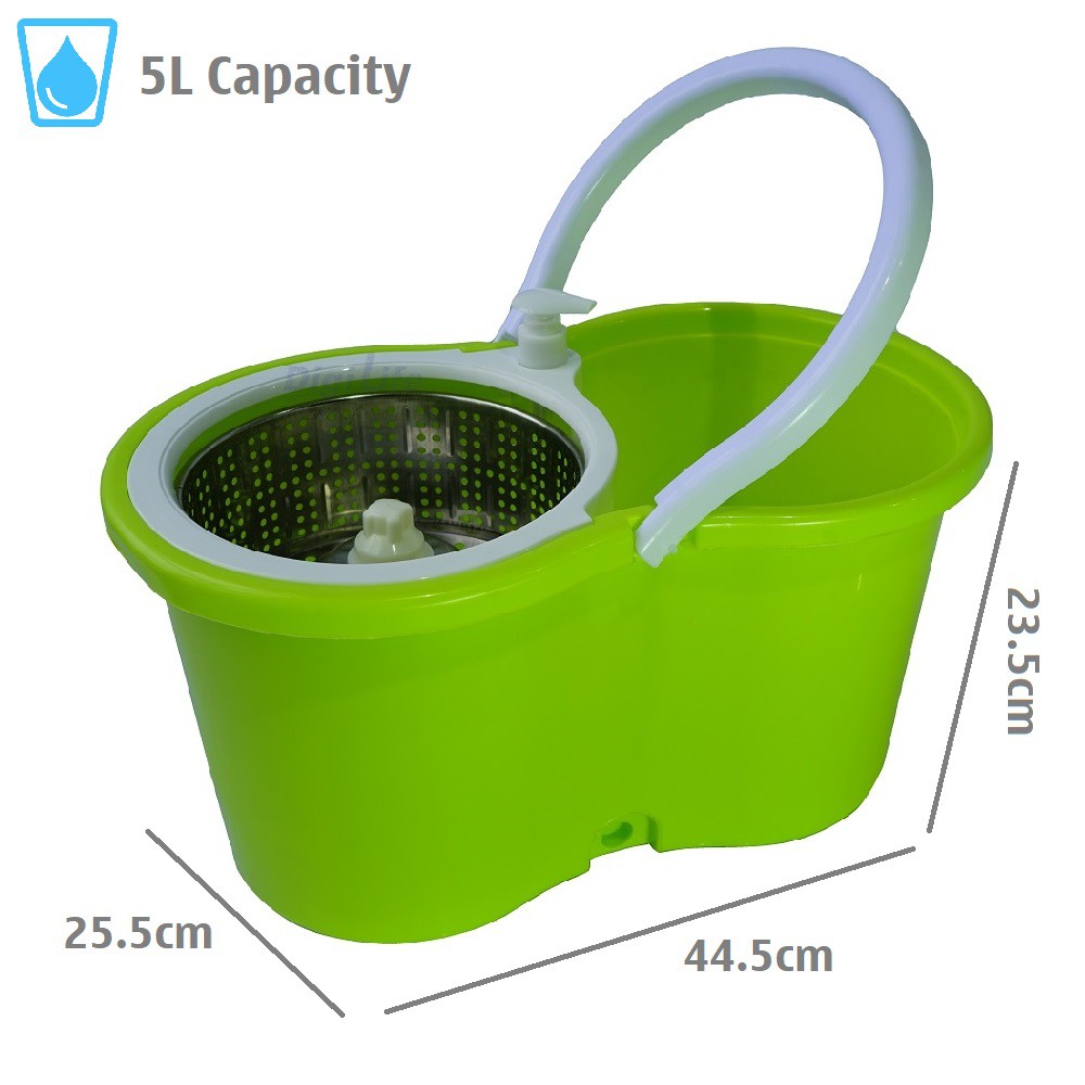 Spin Mop Spinner Microfiber Mop Cloth Floor Mop Lantai 5L Magic Mop ...